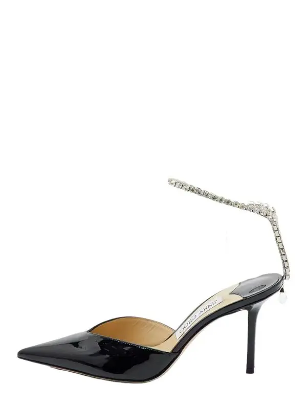 JIMMY CHOO Saeda Crystal Ankle Pumps - Black