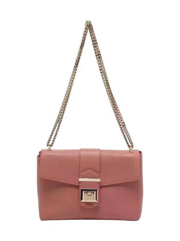 JIMMY CHOO Small Marianne Grained Leather Shoulder Bag - Pink