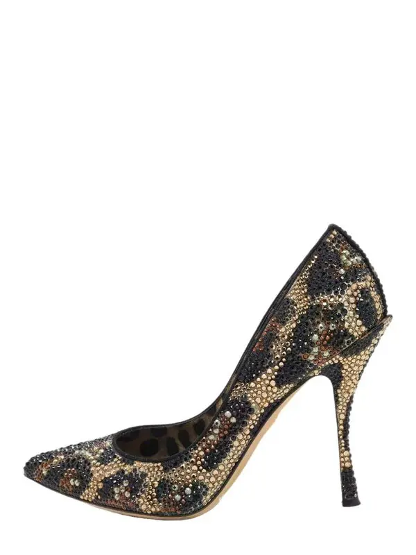 Dolce & Gabbana Crystal-embellished Pointed-toe Pumps - Brown
