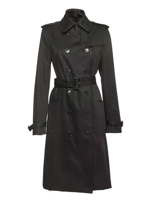 Burberry Double-breasted Gabardine Trench Coat - Black
