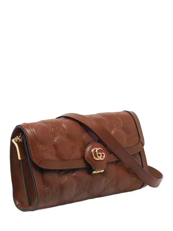 Gucci Matelassé Gg Shoulder Bag - Brown