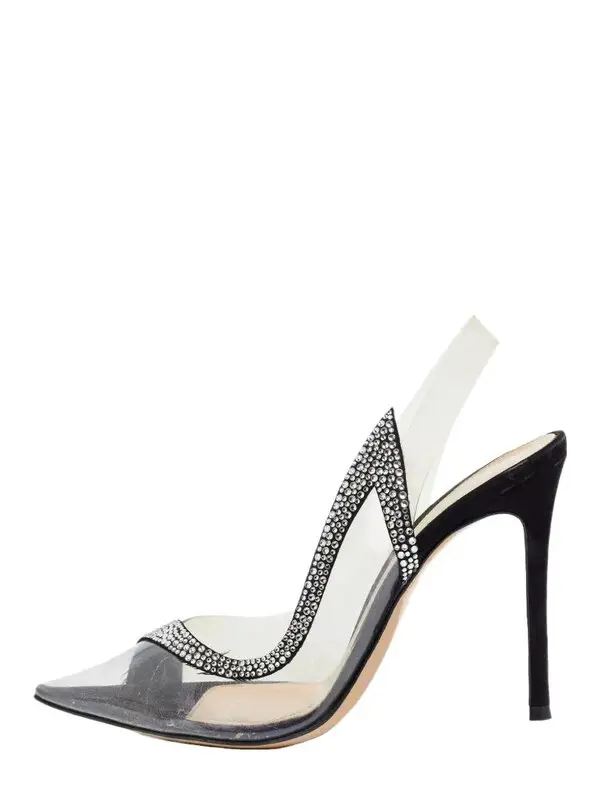 GIANVITO ROSSI Hortensia Crystal-embellished Slingback Pumps - White