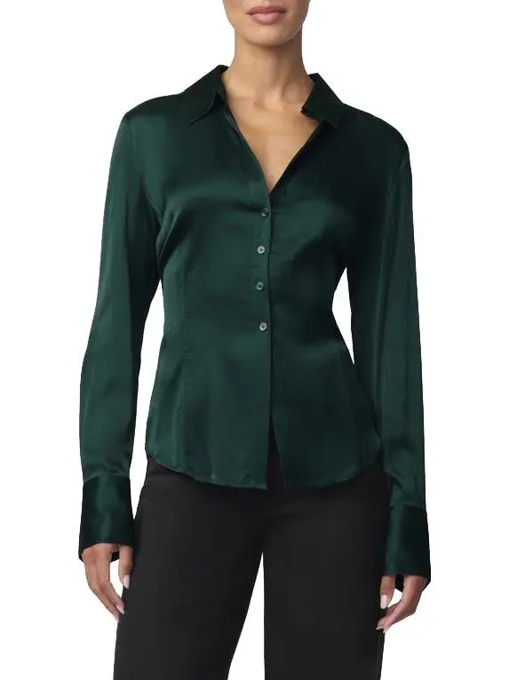 Joe's Jeans Cora Satin Slim Fit Shirt - Pine