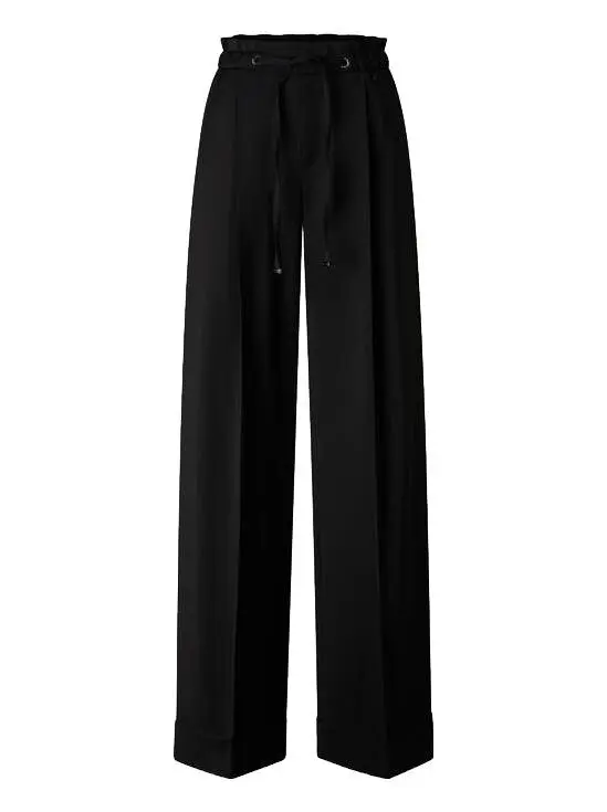 Bogner Elfy Virgin Wool Pleated Pants - Black