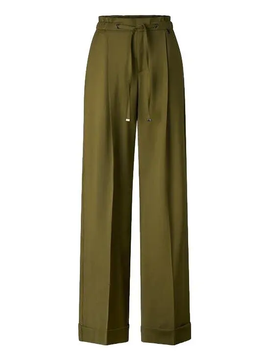 Bogner Elfy Virgin Wool Pleated Pants - Olive