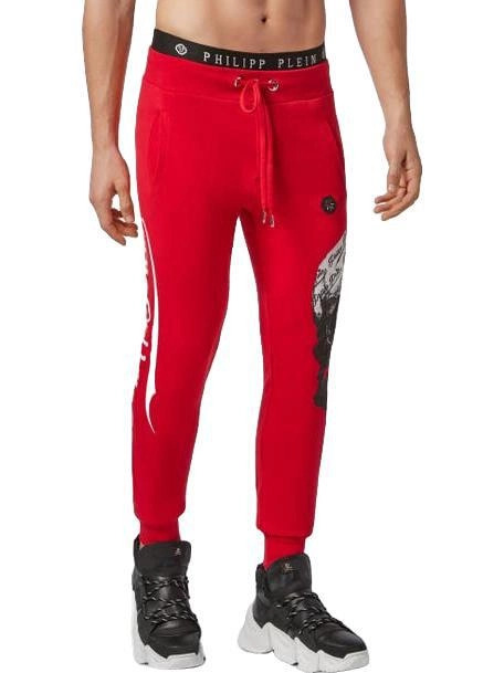 Philipp Plein Jogging Trousers Allover Skull - Red