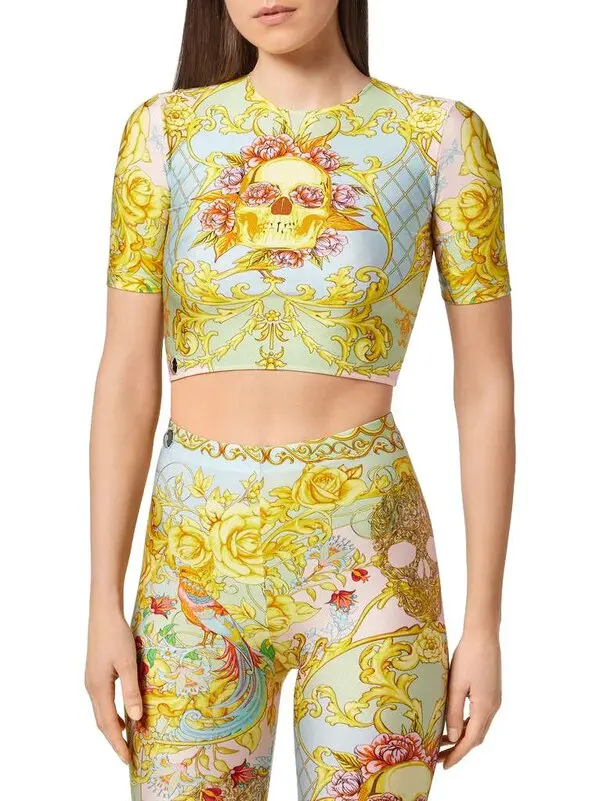 Philipp Plein Crop Top Ss Baroque - Multicolor
