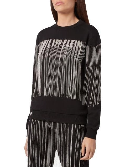 Philipp Plein Sweatshirt Ls Fringe - Black