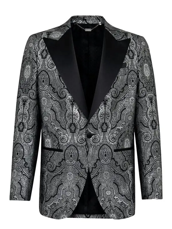 BILLIONAIRE Blazer Super Slim Fit Paisley - Silver