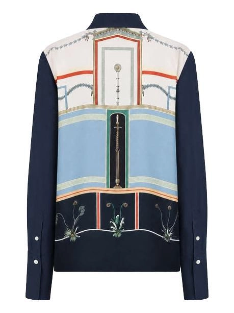 CALLAS MILANO Billie Scarf Back Shirt - Navy/combo
