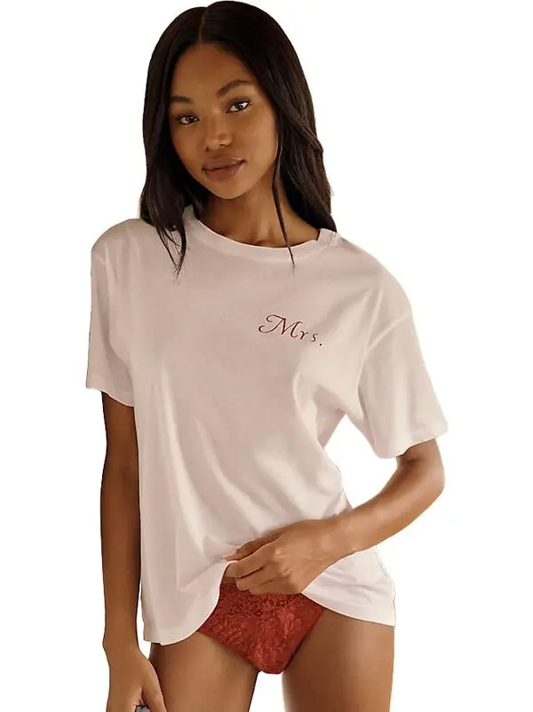 LETLUV 100% Cotton Icons Boyfriend Tee - White