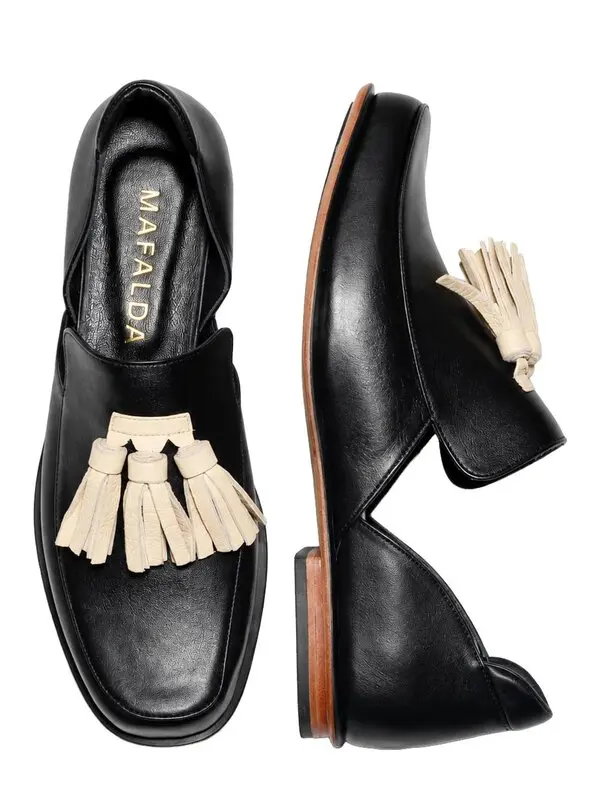 MAFALDA Loren Tassel Loafer - Black