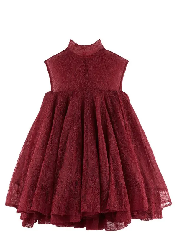 Arakii Exclusive Flared Lace Mini Dress - Red