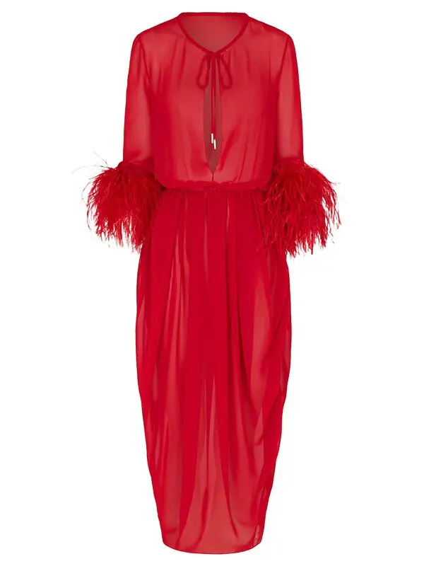 16Arlington Helene Midi Dress - Red