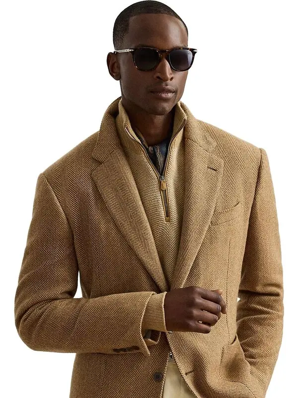 Ralph Lauren Glenn Hand-tailored Herringbone Jacket - Light Brown/camel