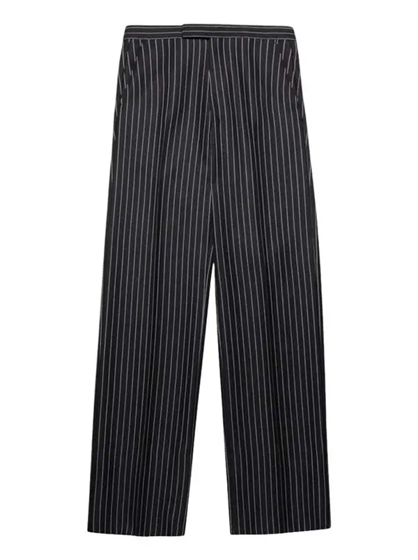 TOM FORD Colbert High-waisted Wide-leg Trousers In A British Stripe Pa - Black