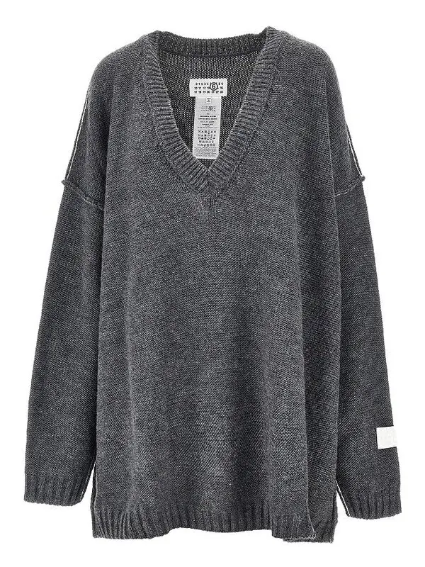 MAISON MARGIELA Inide-out Knit Overized Weater - Grey