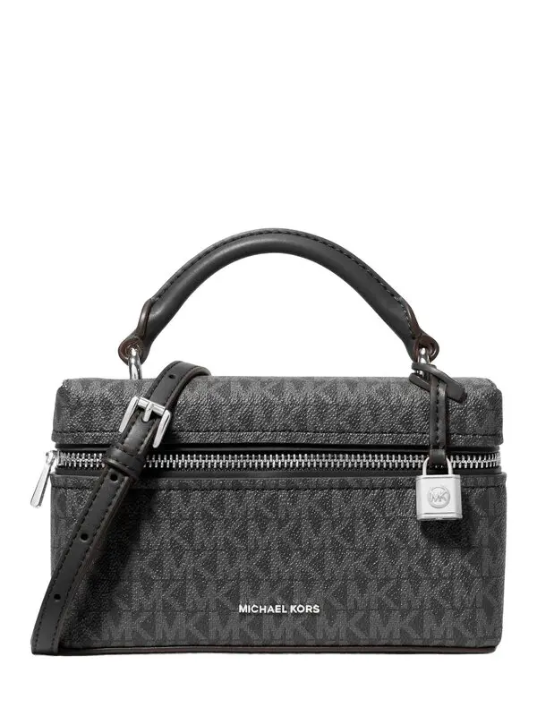 Michael Kors Jana Extra-small Signature Logo Convertible Crossbody Bag In By - Black