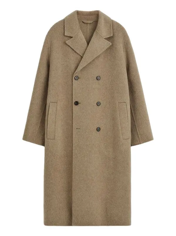 Cos Double-faced Wool-blend Long Coat - Beige