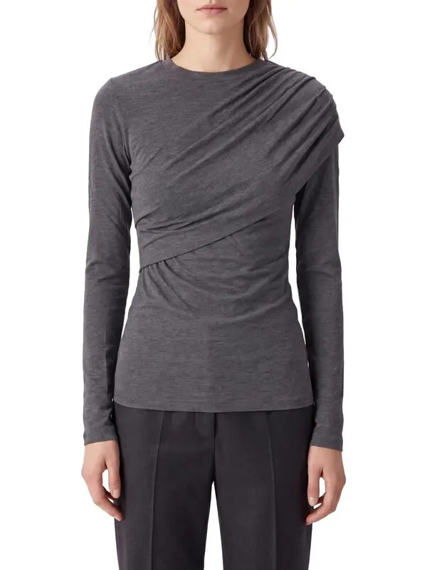 Isabel Marant Étoile Draped Long-sleeved Viscose Top - Grey