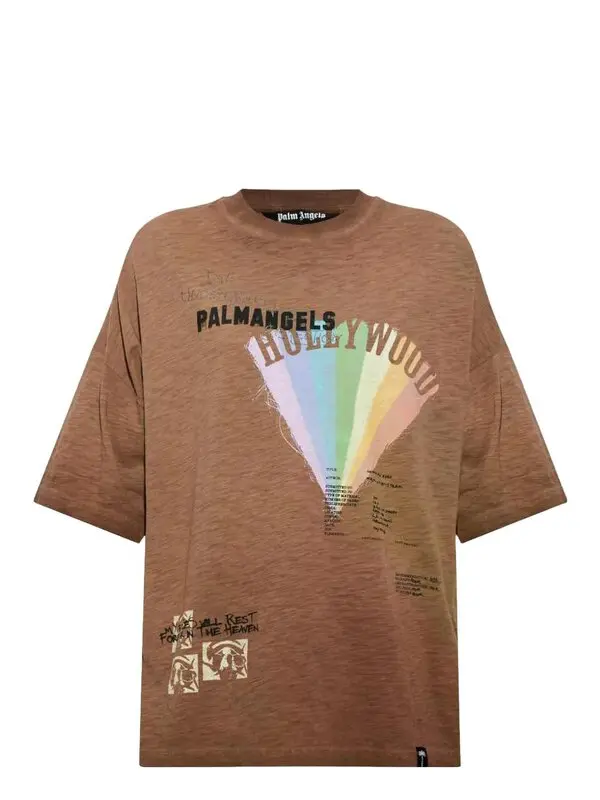 Palm Angels Neon Boulevard Loose T-shirt - Brown