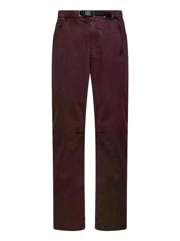 WHITE SAND Belted Straight-leg Trousers - Red
