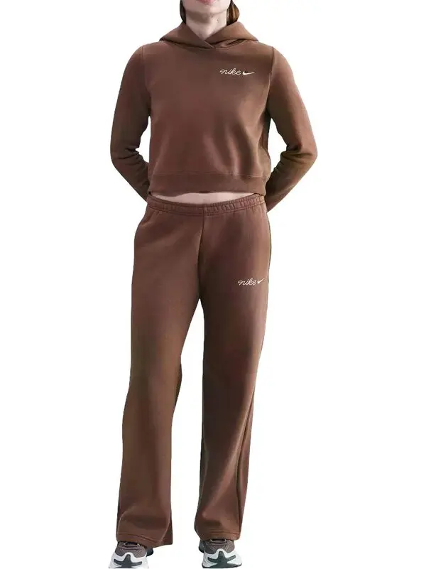 Nike Phoenix Fleece Shrunken Hoodie - Brown