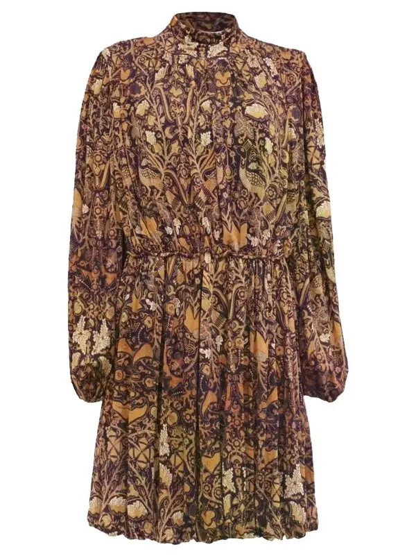 Ulla Johnson Printed Mock-neck Dress - Neutrals