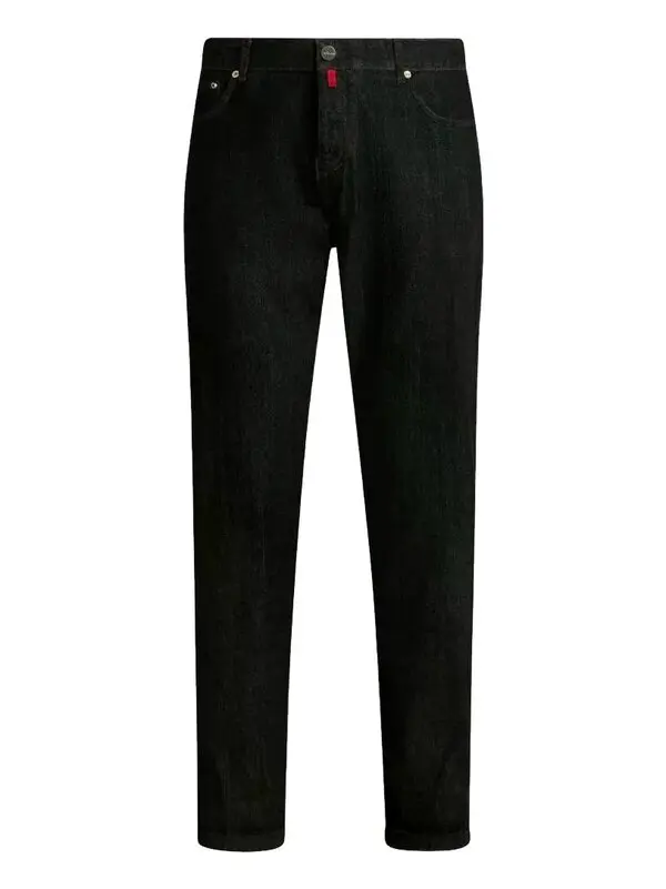 Kiton Button-up Straight-leg Jeans - Black