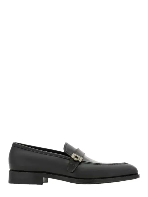 FERRAGAMO Loafers With Hug Buckle - Black