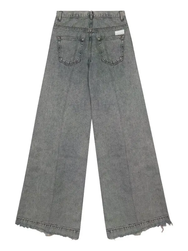 NINE:INTHE:MORNING Faded Frayed-hem Jeans - Blue