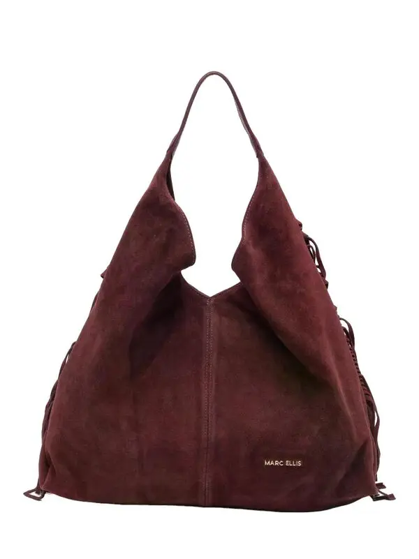 MARC ELLIS Altea Fringed Suede Shoulder Bag - Red
