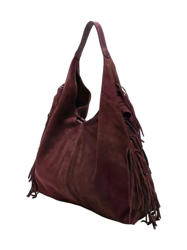 MARC ELLIS Altea Fringed Suede Shoulder Bag - Red