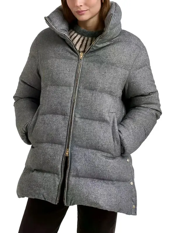 Herno Quilted High-neck Coat - Grey