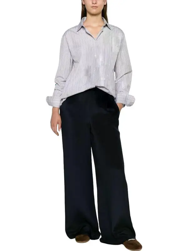 Max Mara Relaxed-fit Heavy Silk Trousers Ultramarine - Blue