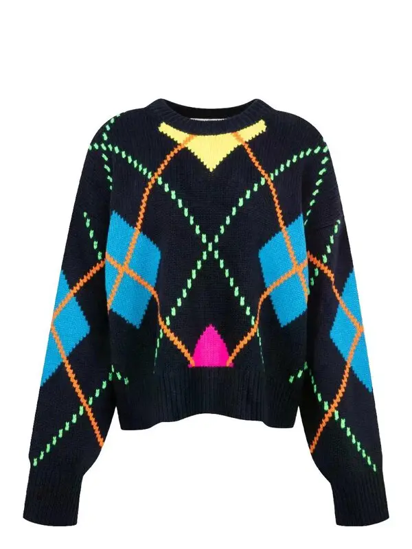 Mira Mikati Argyle Sweater - Blue