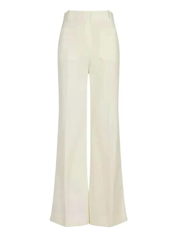 Victoria Beckham Alina Pressed-crease Wide-leg Trousers - Neutrals