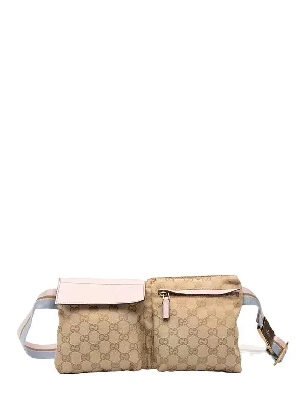 Gucci 2000-2015 Gg Canvas Web Double Pocket Belt Bag - Neutrals