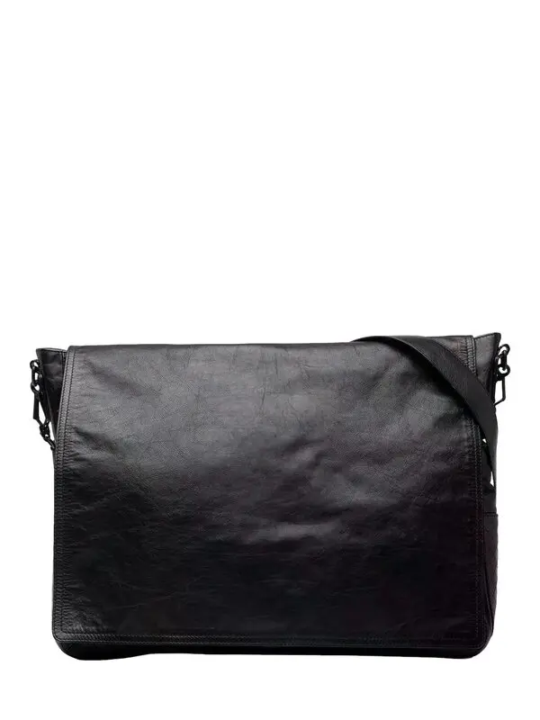 Bottega Veneta 2012-2026 Intrecciato Trimmed Nappa Messenger Bag Crossbody Bag - Black