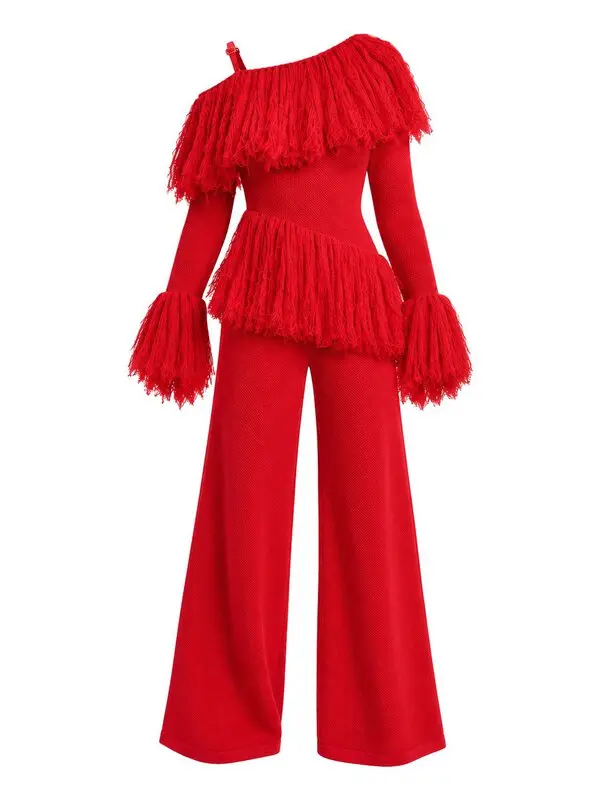OFUURE Igho Fringe Pant Set - Red