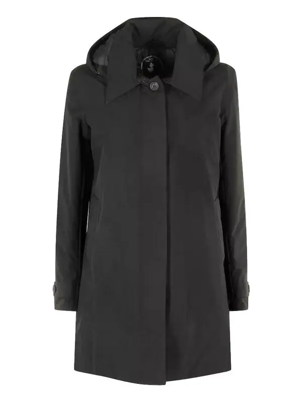 SAVE THE DUCK Hooded Button-fastening Coat - Black