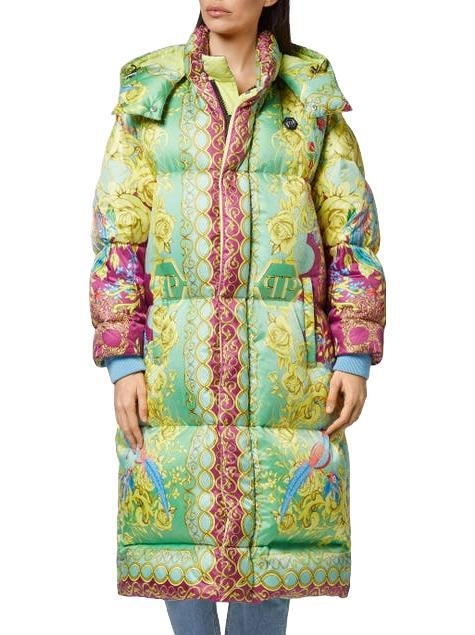 Philipp Plein Nylon Bomber Long Print New Baroque - Multicolor