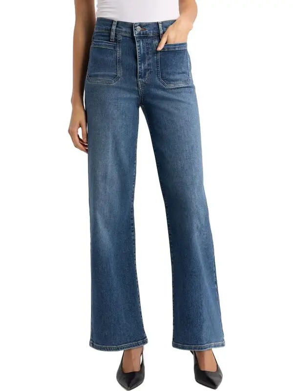 FRAME Le Pixie Slim Palazzo Pocket High Waist Wide Leg Jeans - Ether