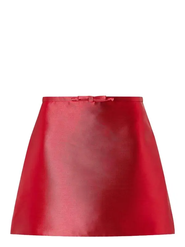 Simkhai Viana Bow-detail Mini Skirt - Red