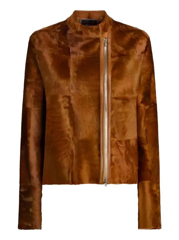 Kiton Asymmetric Lamb Fur Jacket - Neutrals