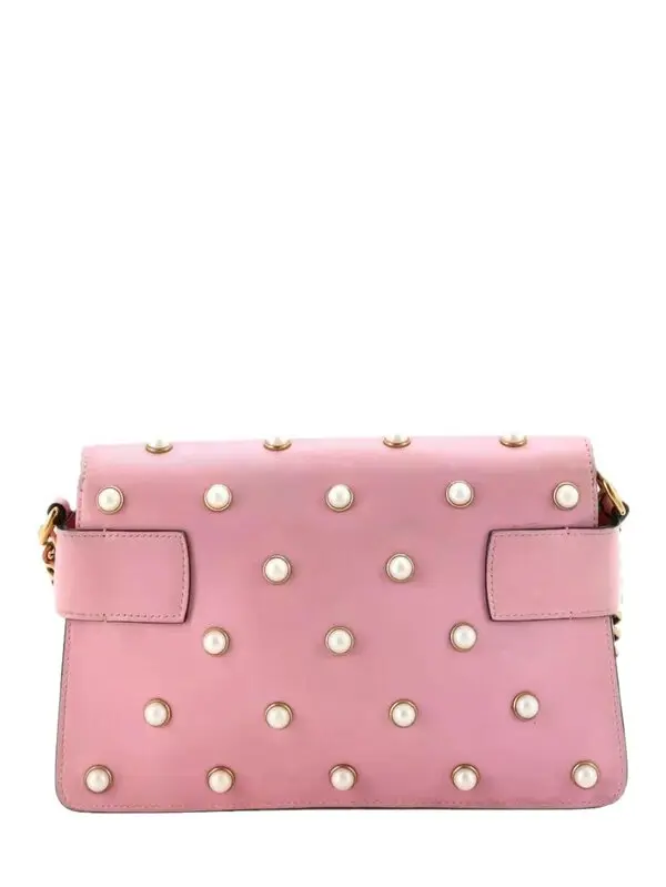 Gucci Broadway Pearly Bee Embellished Leather Mini Shoulder Bag - Pink