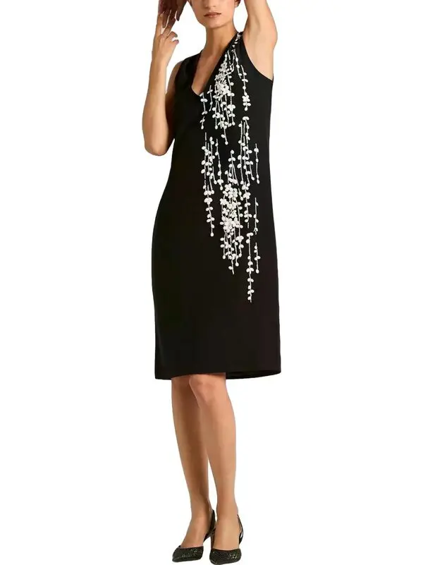 Kiton Hand-embroidered Sleeveless Midi Dress - Black