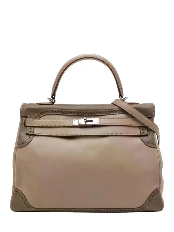Hermès 2012 Swift Ghillies Kelly Ii Retourne 35 Satchel - Neutrals