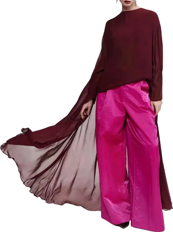 Essentiel Antwerp Kiyoki Cape-overlay Blouse - Red