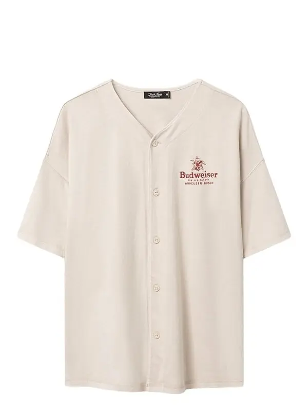 Junk Food Clothing Budweiser Baseball Jersey - Birch